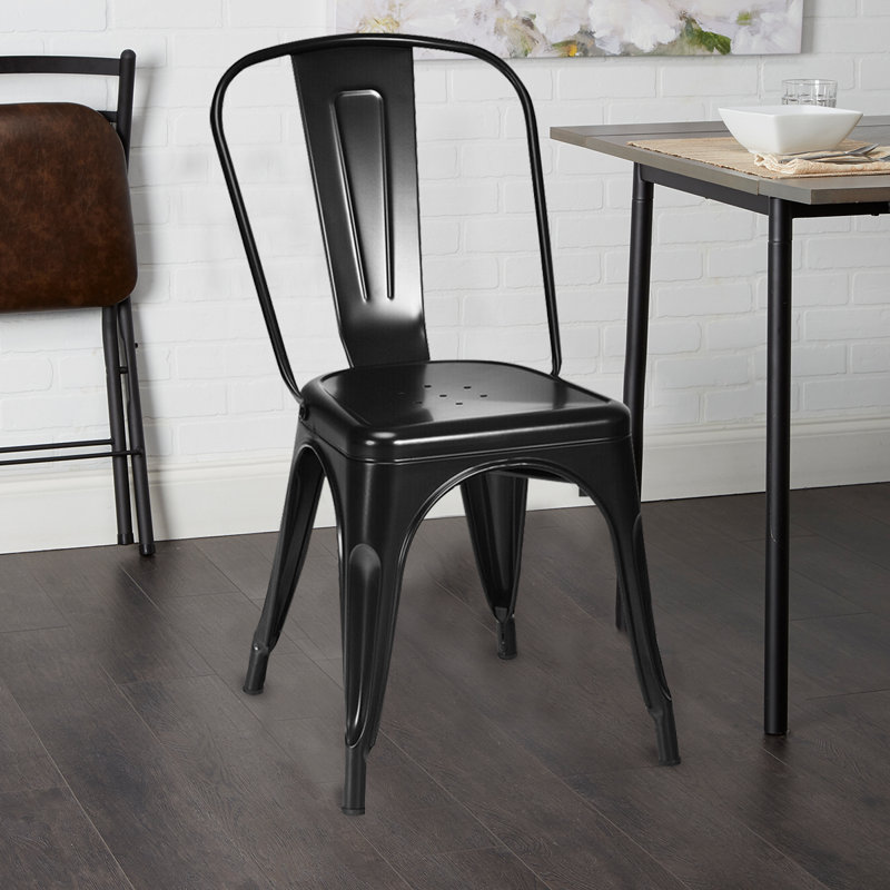 Williston Forge Panek Slat Back Stacking Side Chair Wayfair